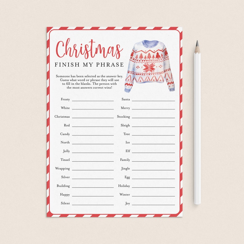 Ugly Sweater Christmas Party Games Bundle Printable Office - Etsy