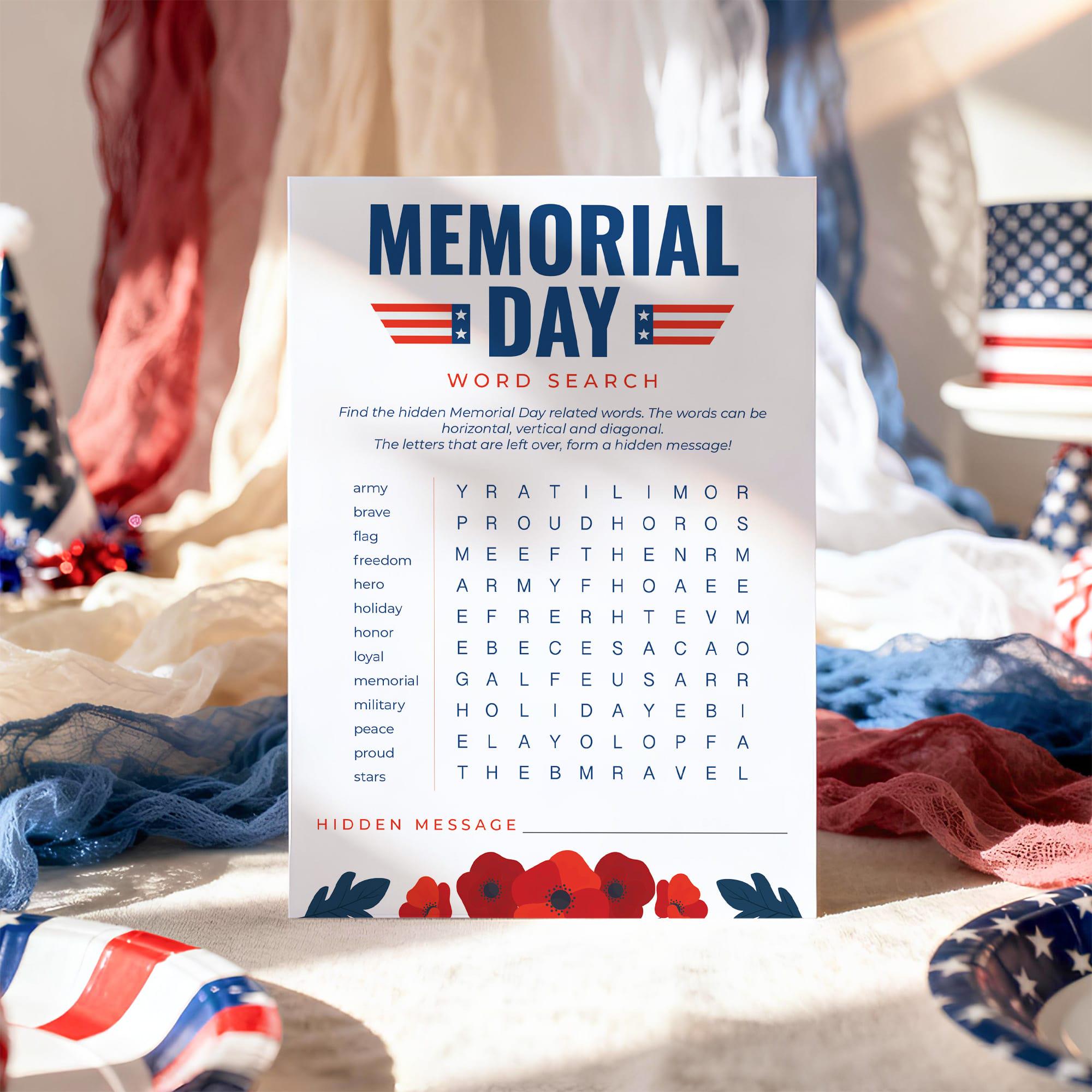 Memorial Day Games Printable Memorial Day Party Game Bundle Digital ...