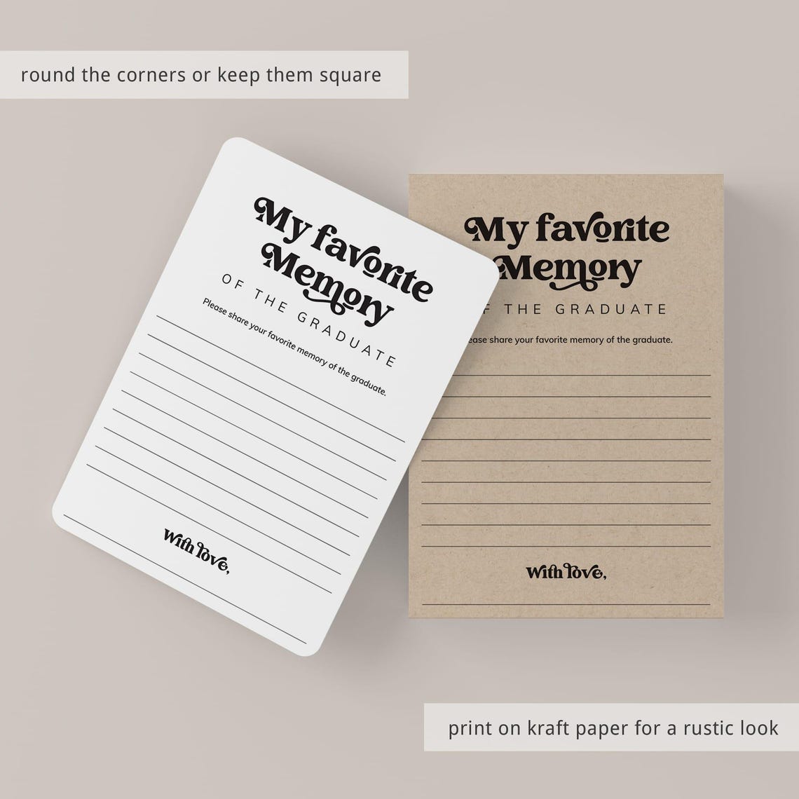 Favorite Memory of the Graduate Cards Printable Graduation Memory Card ...