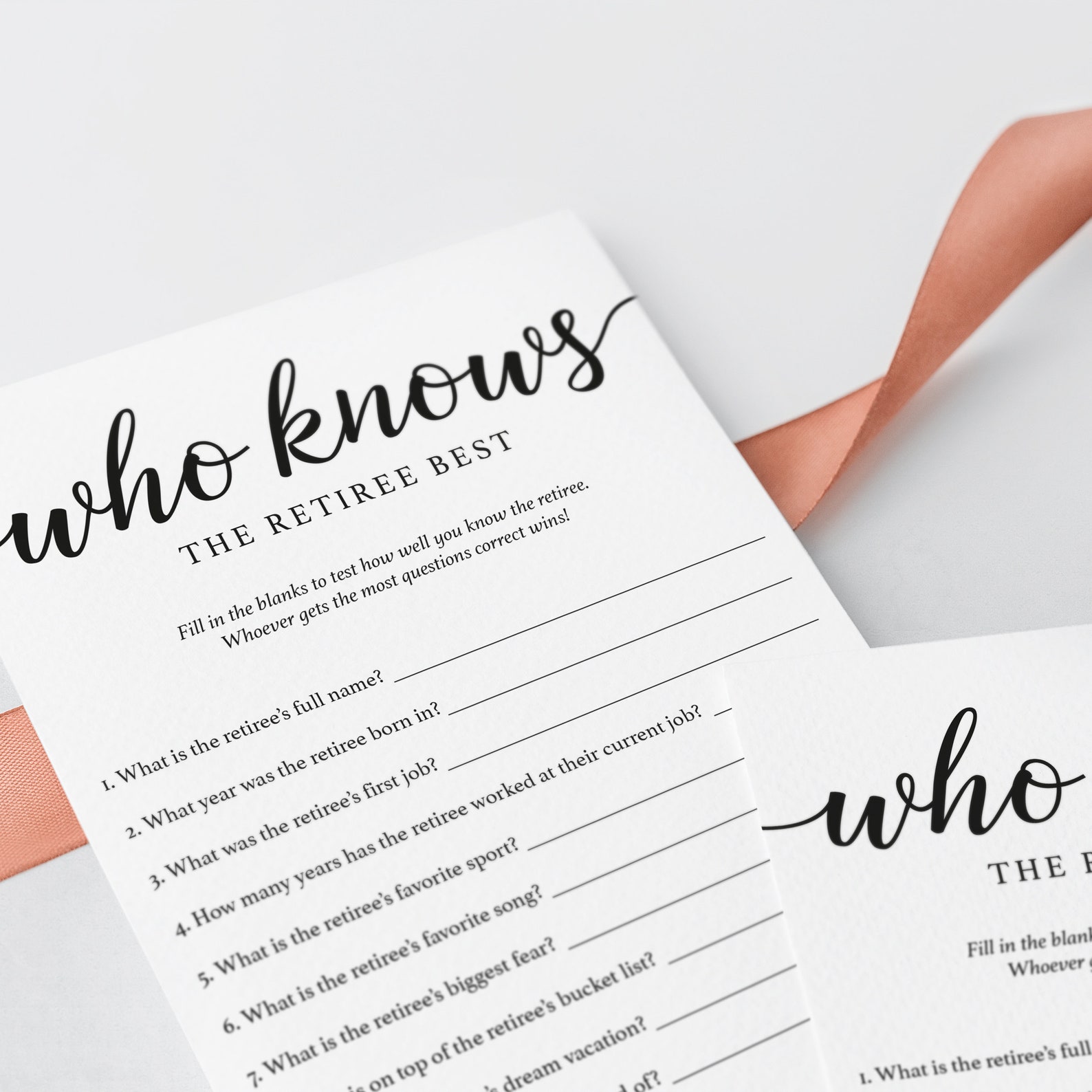 Who Knows the Retiree Best Retirement Party Game Printable - Etsy