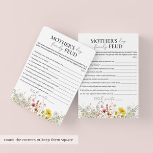Mothers Day Family Feud Game Printable Mother's Day Feud Mothers Day ...
