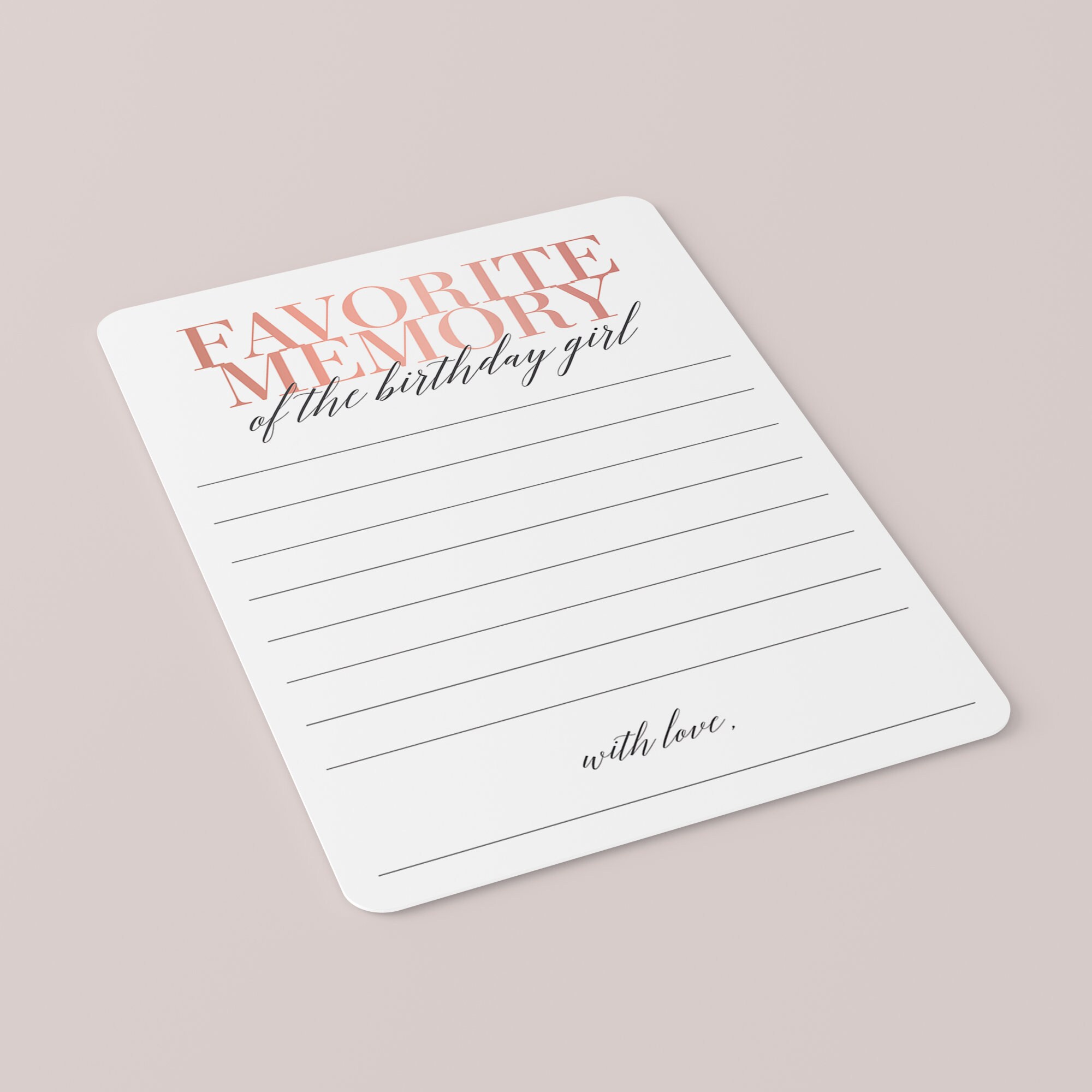 My Favorite Memory of the Birthday Girl Printable Birthday | Etsy