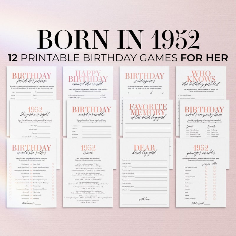 1952 Birthday - Etsy