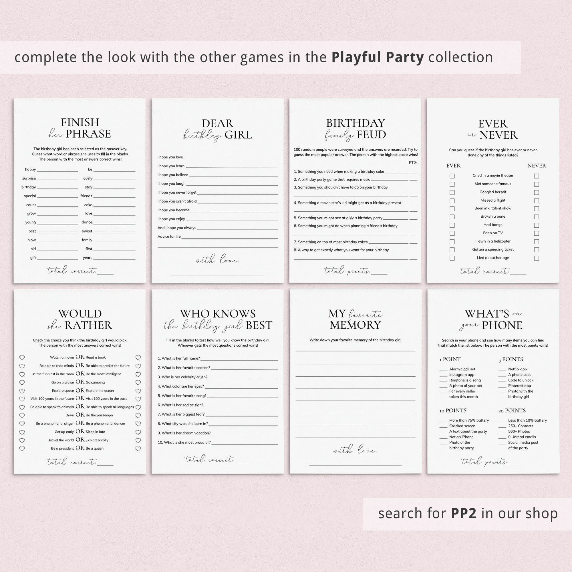 What's on Your Phone Birthday Party Game for Women Printable Birthday ...