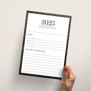 2025 New Years Resolutions List 2024 Reflections Cards New Years ...