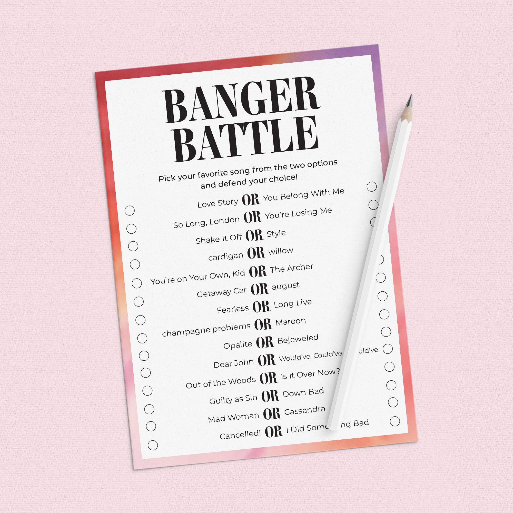 Eras Watch Party Games Printable End of an Era Party Decor Pop Music ...