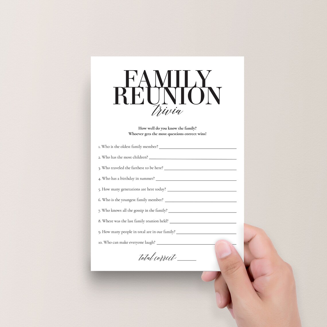 Family Reunion Games Printable Family Reunion Party Ideas - Etsy