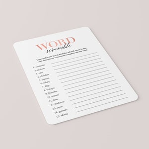 Birthday Word Scramble Game Printable Word Scramble Birthday Party Game ...