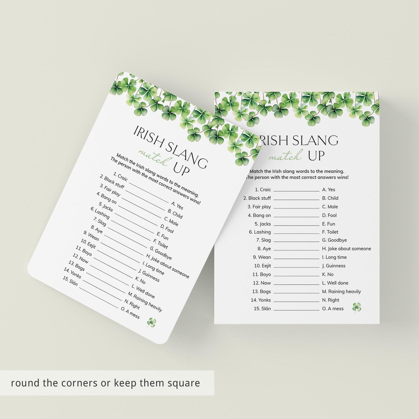 Simple St Patricks Day Games Printable St Patrick's Day Games St ...