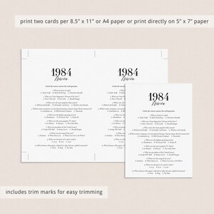 1984 Quiz Printable Fun Facts About 1984 41st Birthday Game 80s Trivia ...