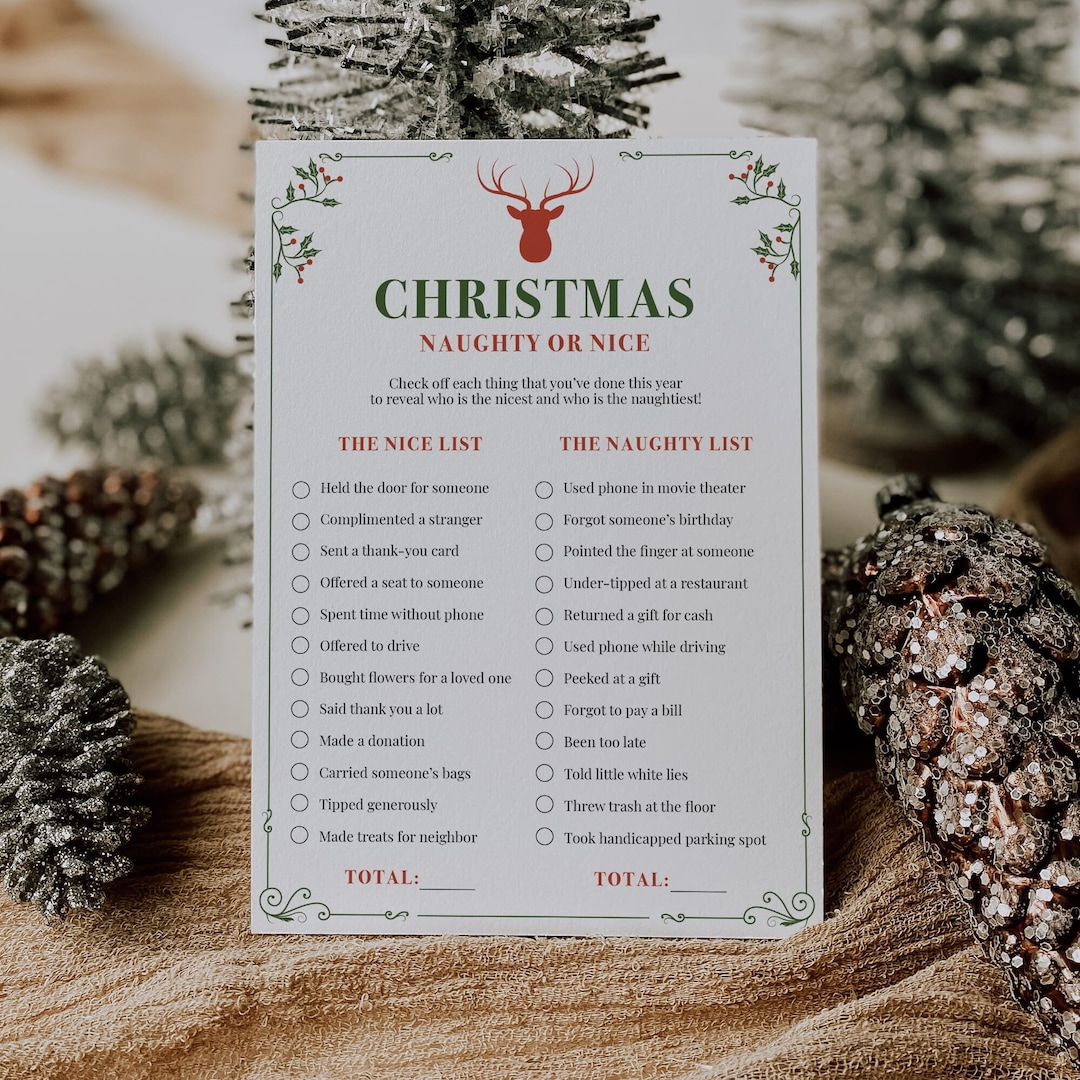 Christmas Naughty or Nice Game Printable Funny Christmas Game - Etsy ...