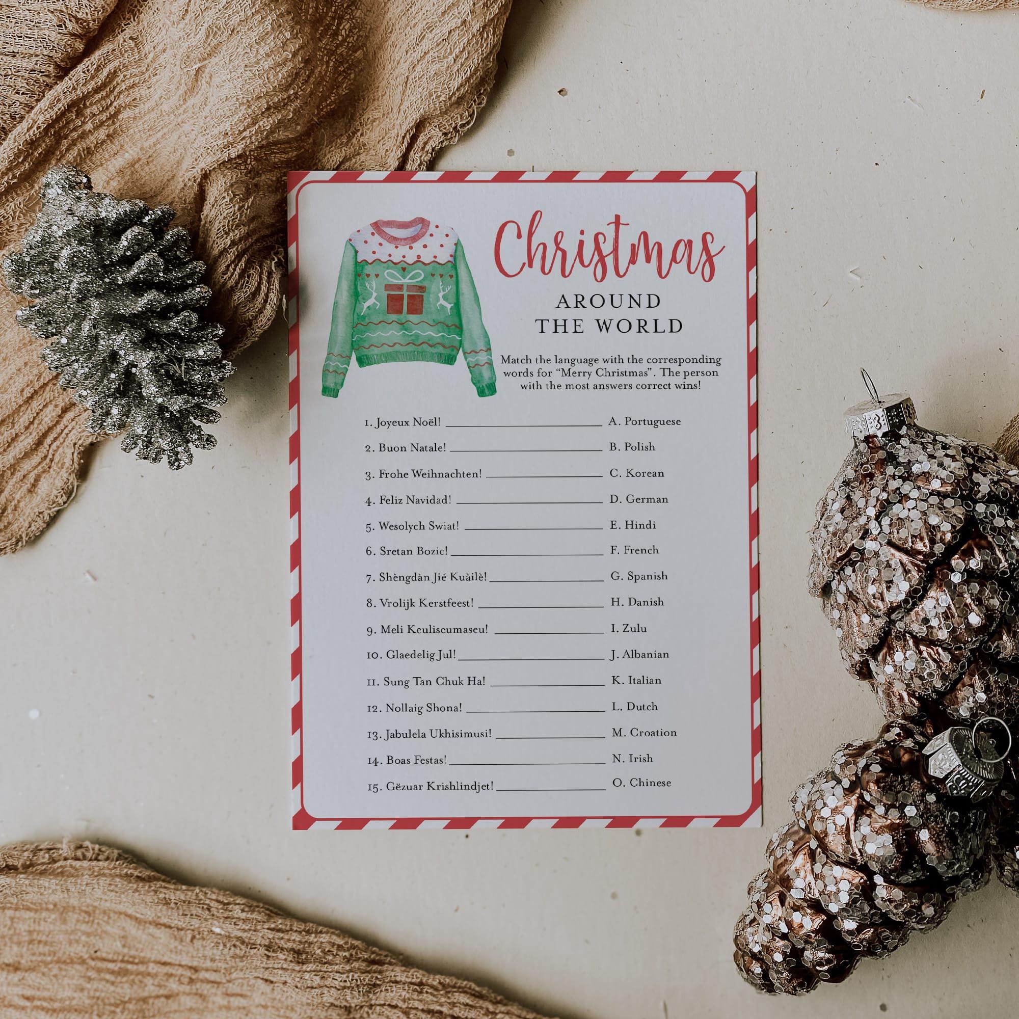 Ugly Sweater Christmas Party Games Bundle Printable Office Holiday ...