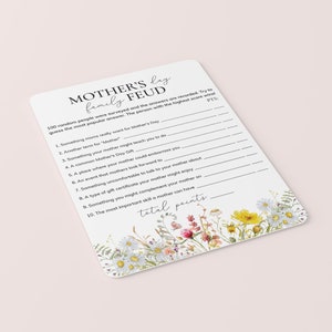 Mothers Day Family Feud Game Printable Mother's Day Feud Mothers Day ...