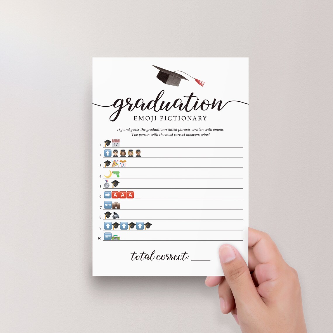 Graduation Emoji Pictionary Game Printable Graduation Games | Etsy
