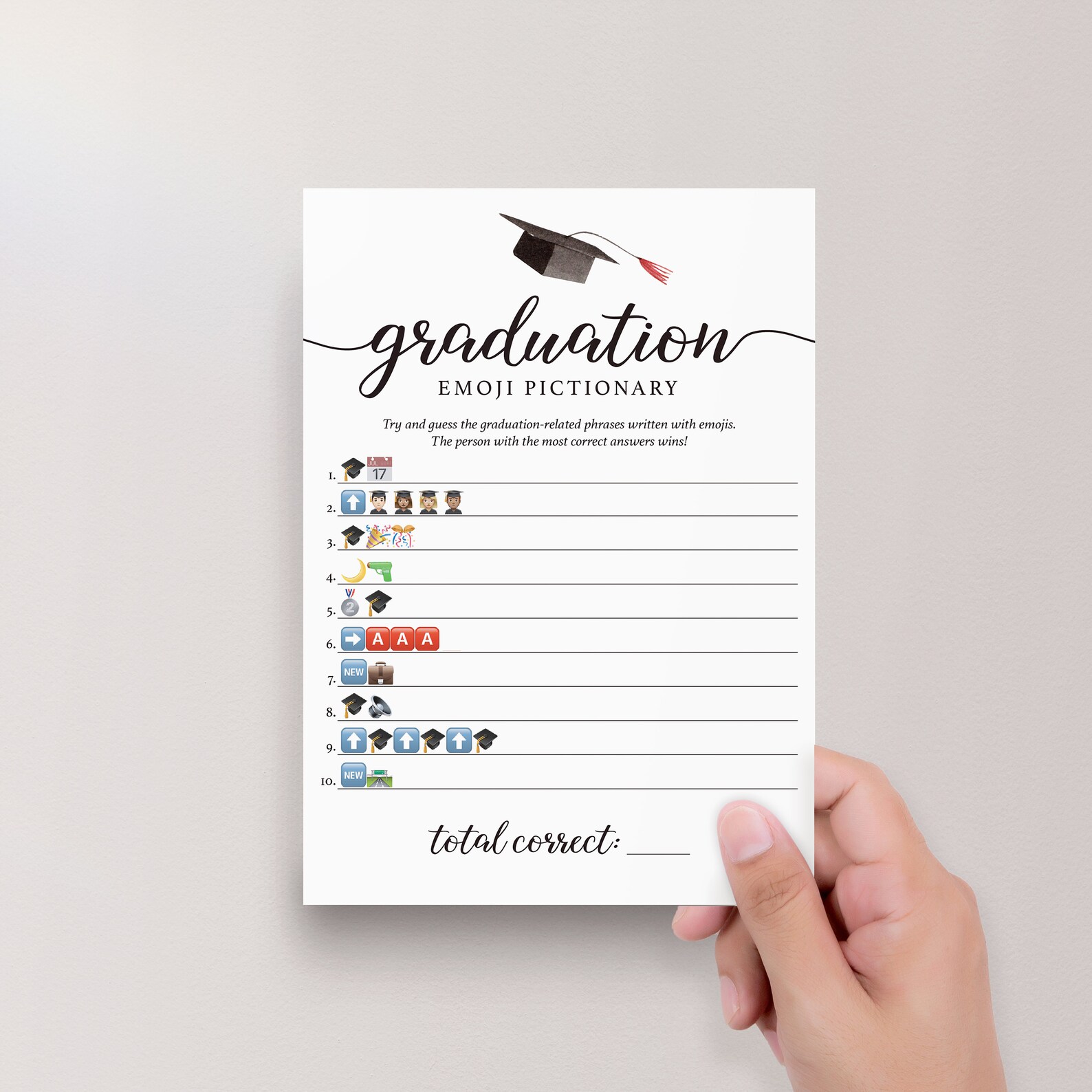Graduation Emoji Pictionary Game Printable Graduation Games | Etsy