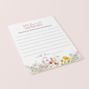 My Favorite Memory of the Birthday Girl Wildflower Birthday Card ...