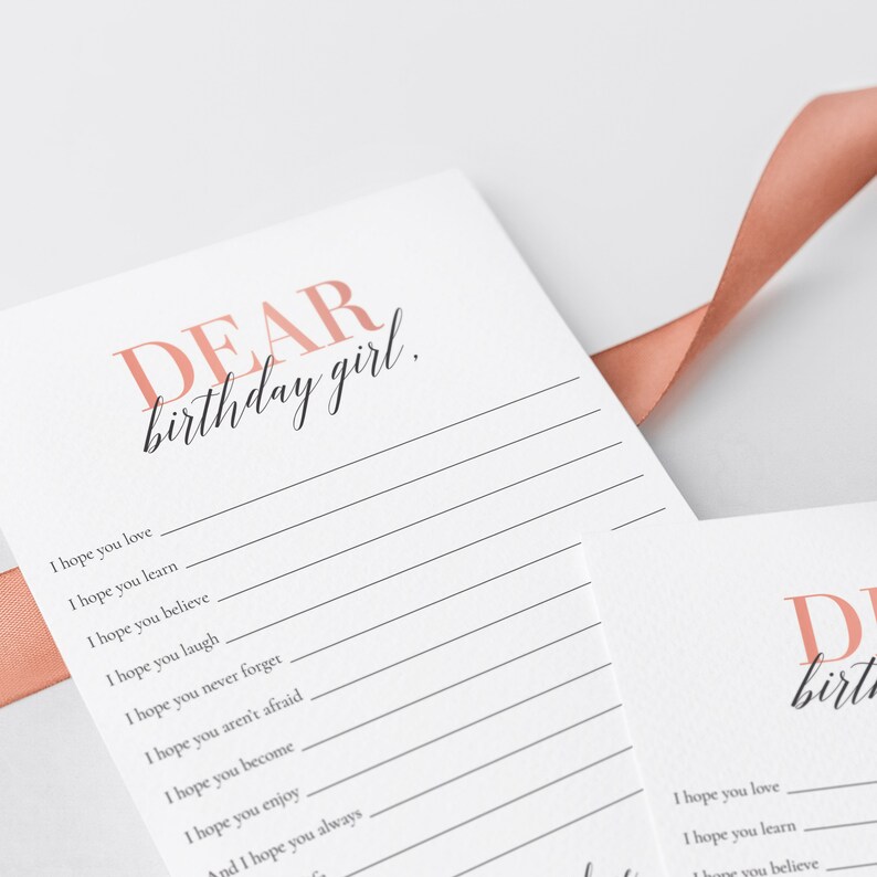 Wishes for Birthday Girl Printable Birthday Wishes for Her - Etsy