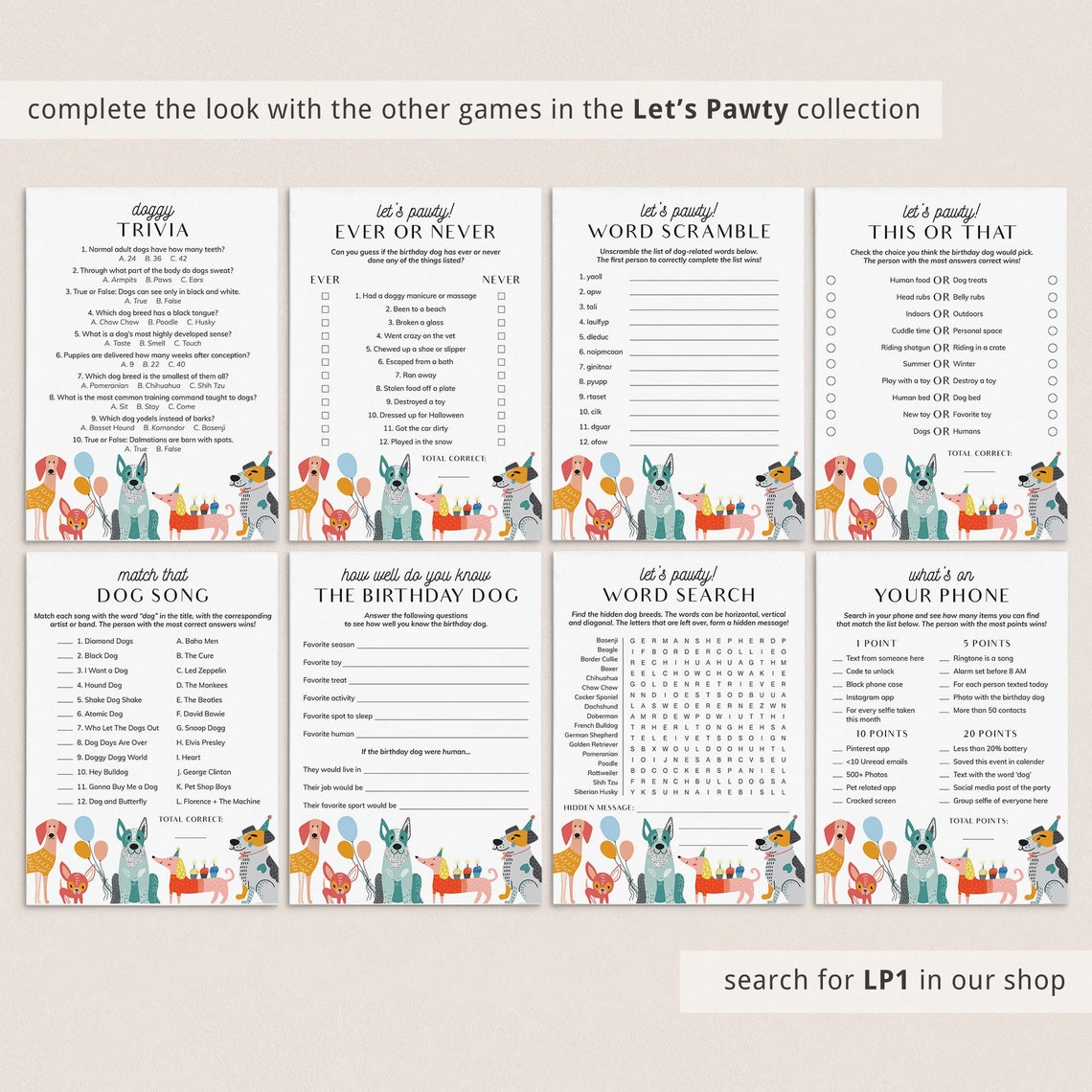 Dog Trivia Printable Doggy Quiz Questions Fun Facts About Dogs Trivia ...