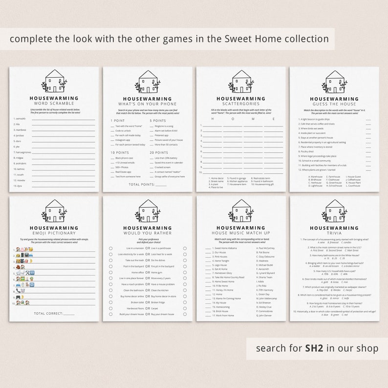 Housewarming Trivia Printable House Trivia Quiz With Answers - Etsy