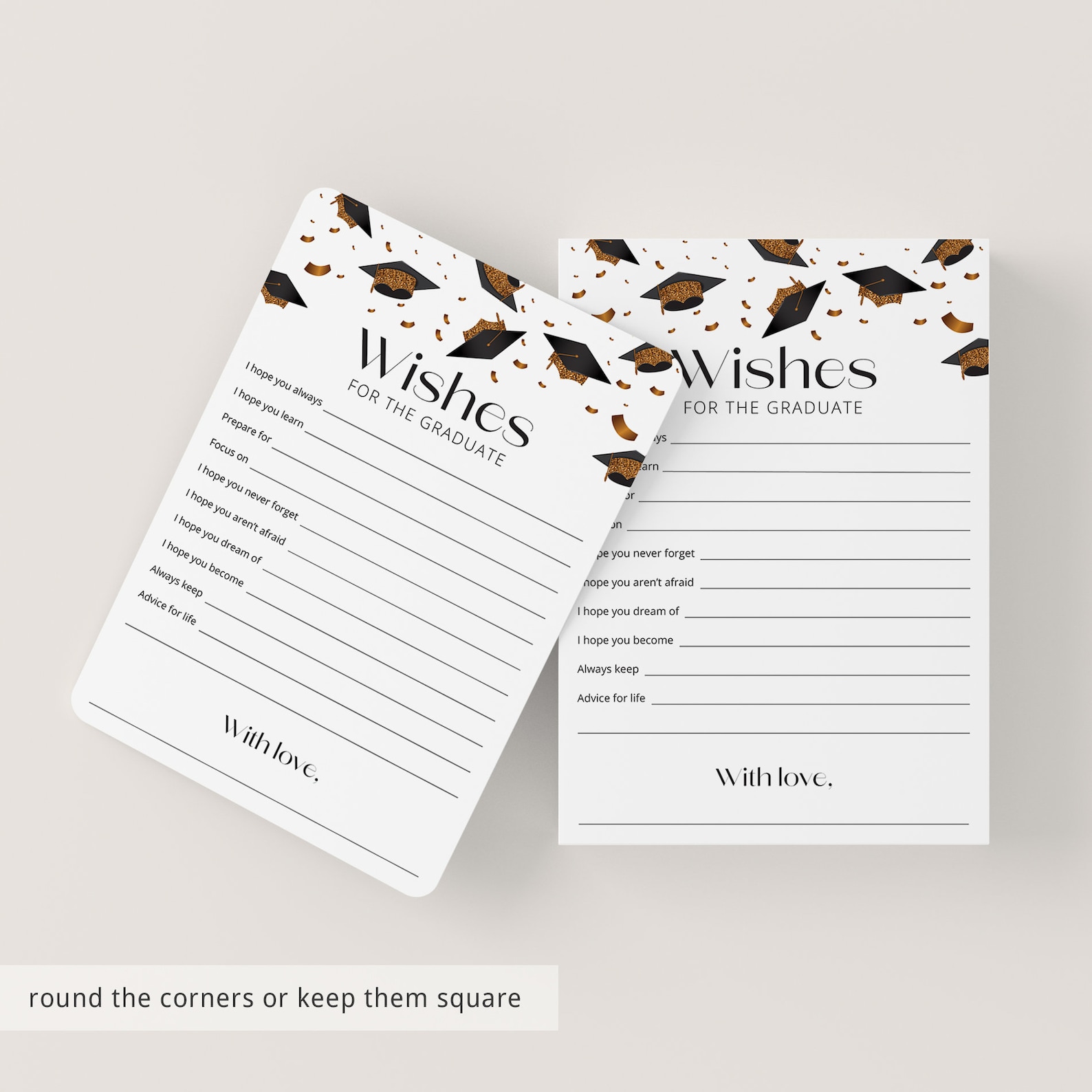 Graduation Wishes Card Printable Graduation Wishes and Advice | Etsy