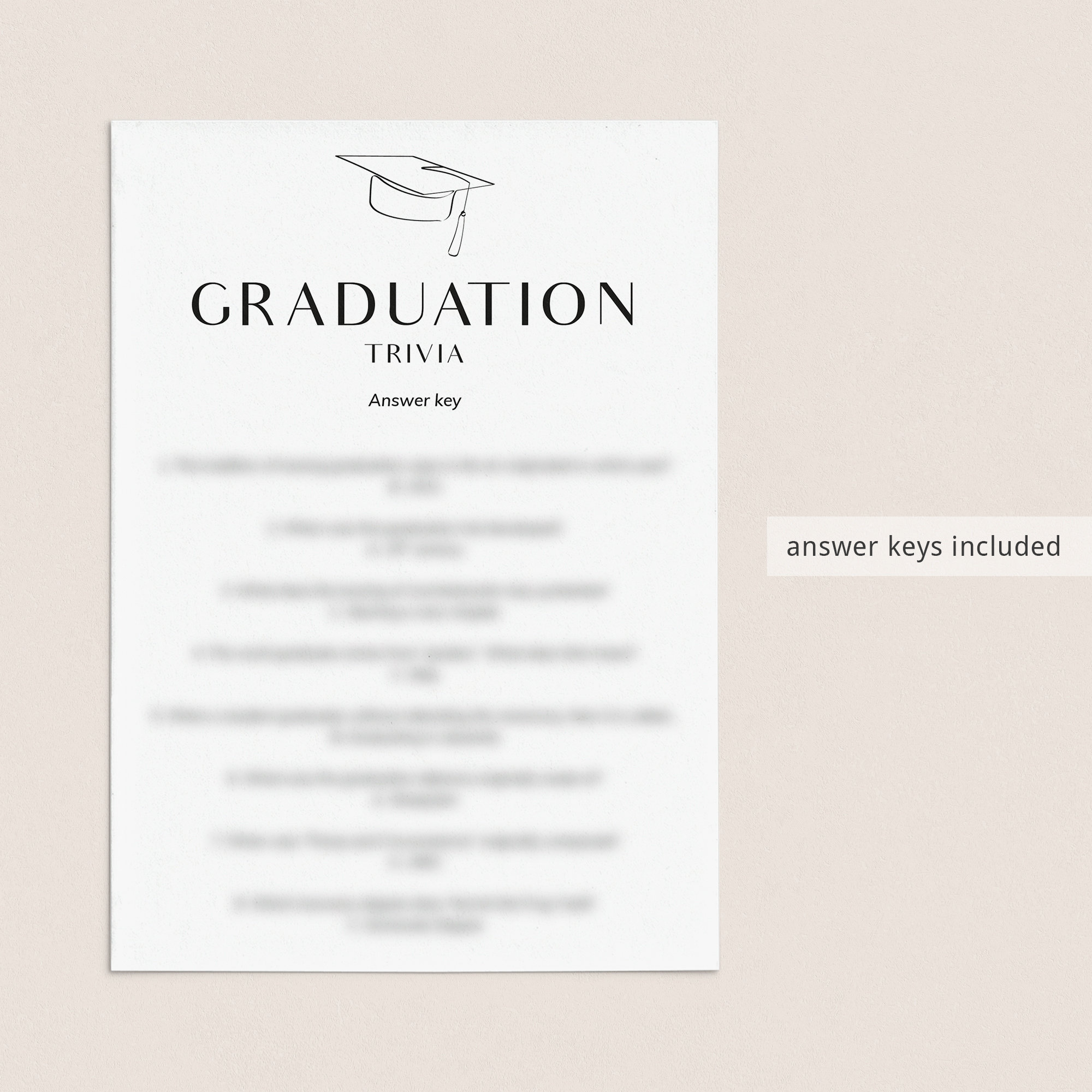 Simple Graduation Party Games Printable Modern Grad Games - Etsy