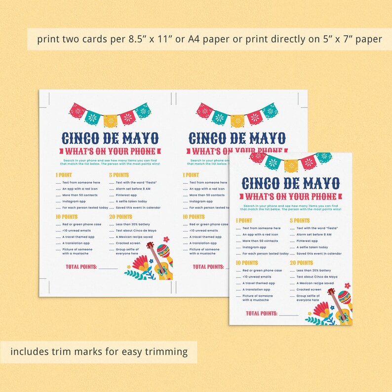Cinco De Mayo Games Printable Cinco De Mayo Party Game Bundle - Etsy