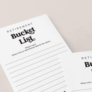 Retirement Bucket List Card Printable Fun Retirement Party Activity ...