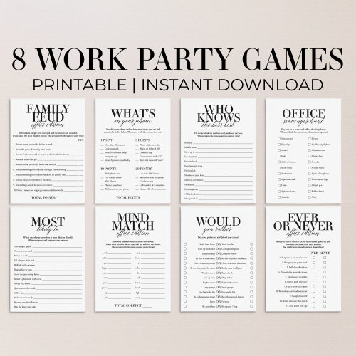 Office Party Games Bundle Printable Games for Work Team - Etsy