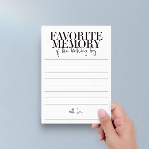 My Favorite Memory of the Birthday Boy Printable Birthday - Etsy