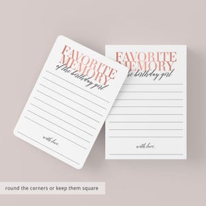 My Favorite Memory of the Birthday Girl Printable Birthday Memory Game ...