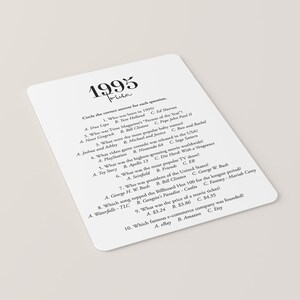 1995 Quiz Printable Fun Facts About 1995 30th Birthday Born in 1995 ...