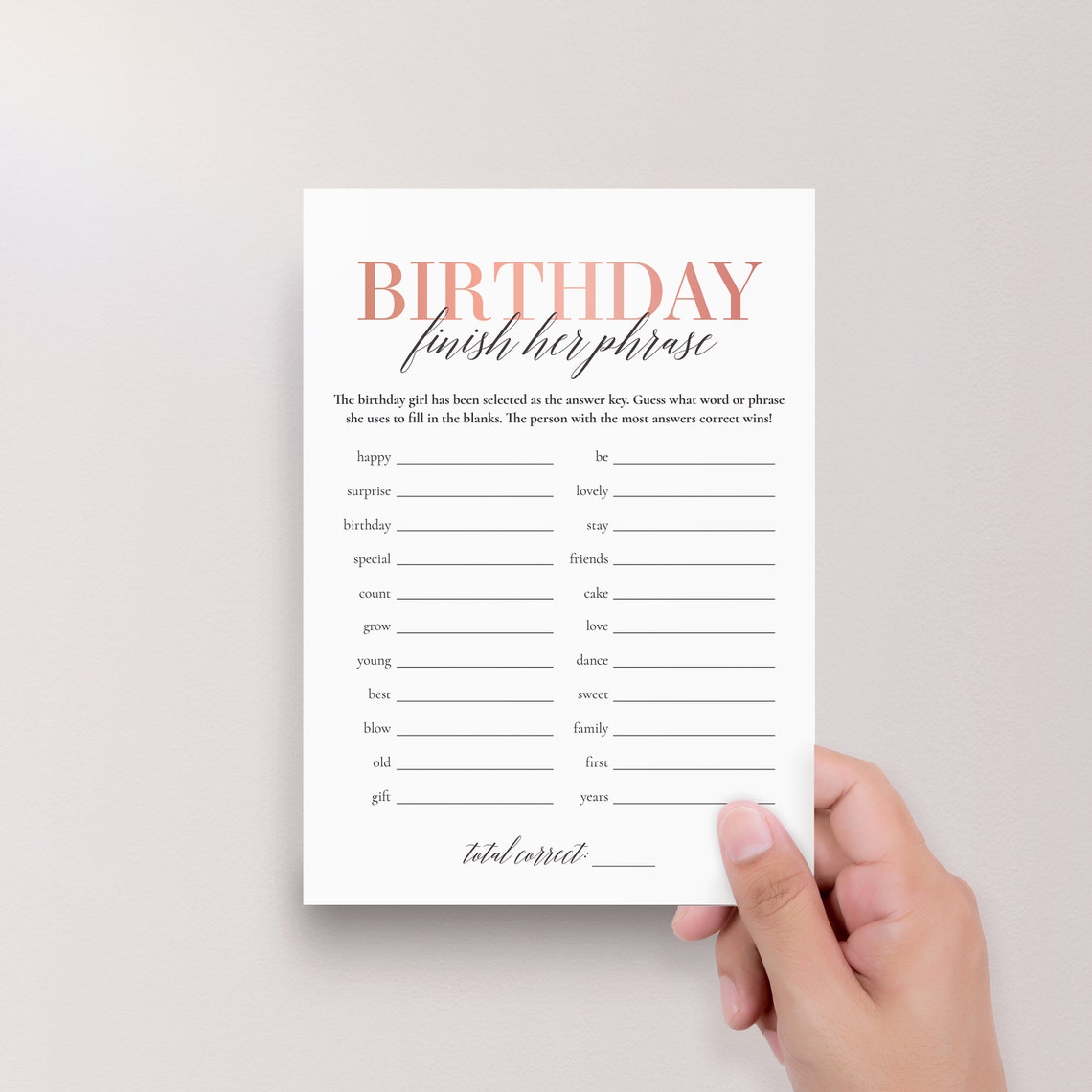 Birthday Finish My Phrase Game Printable Birthday Game for Her - Etsy