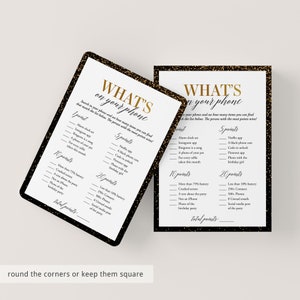 Black and Gold Birthday Party Games for Women Printable Gold Confetti ...