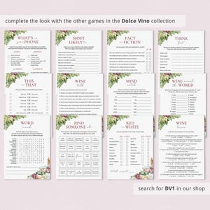 Printable Wine Party Games Wine Trivia Quiz Red or White Game Wine ...
