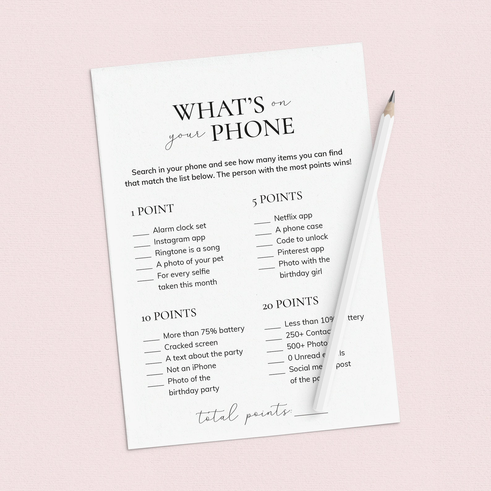 What's on Your Phone Birthday Party Game for Women Printable Birthday ...