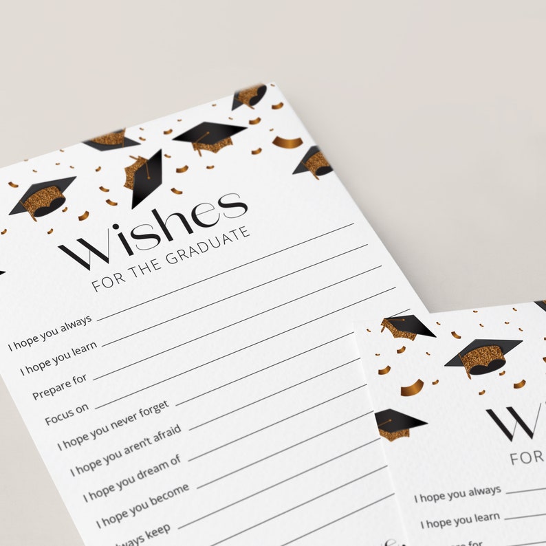 Graduation Wishes Card Printable Graduation Wishes and Advice | Etsy