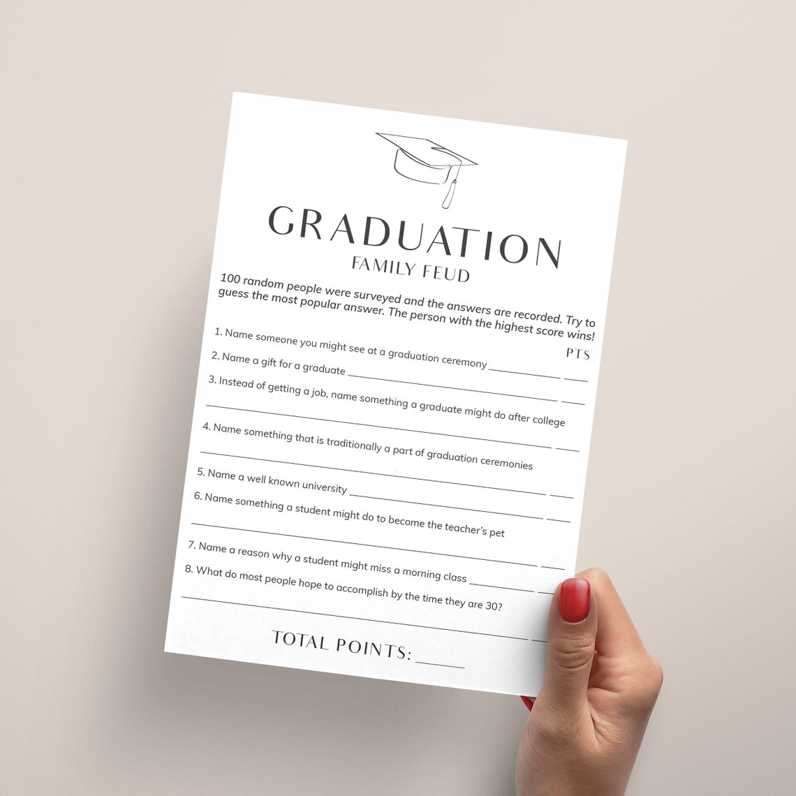Simple Graduation Party Games Printable Modern Grad Games - Etsy