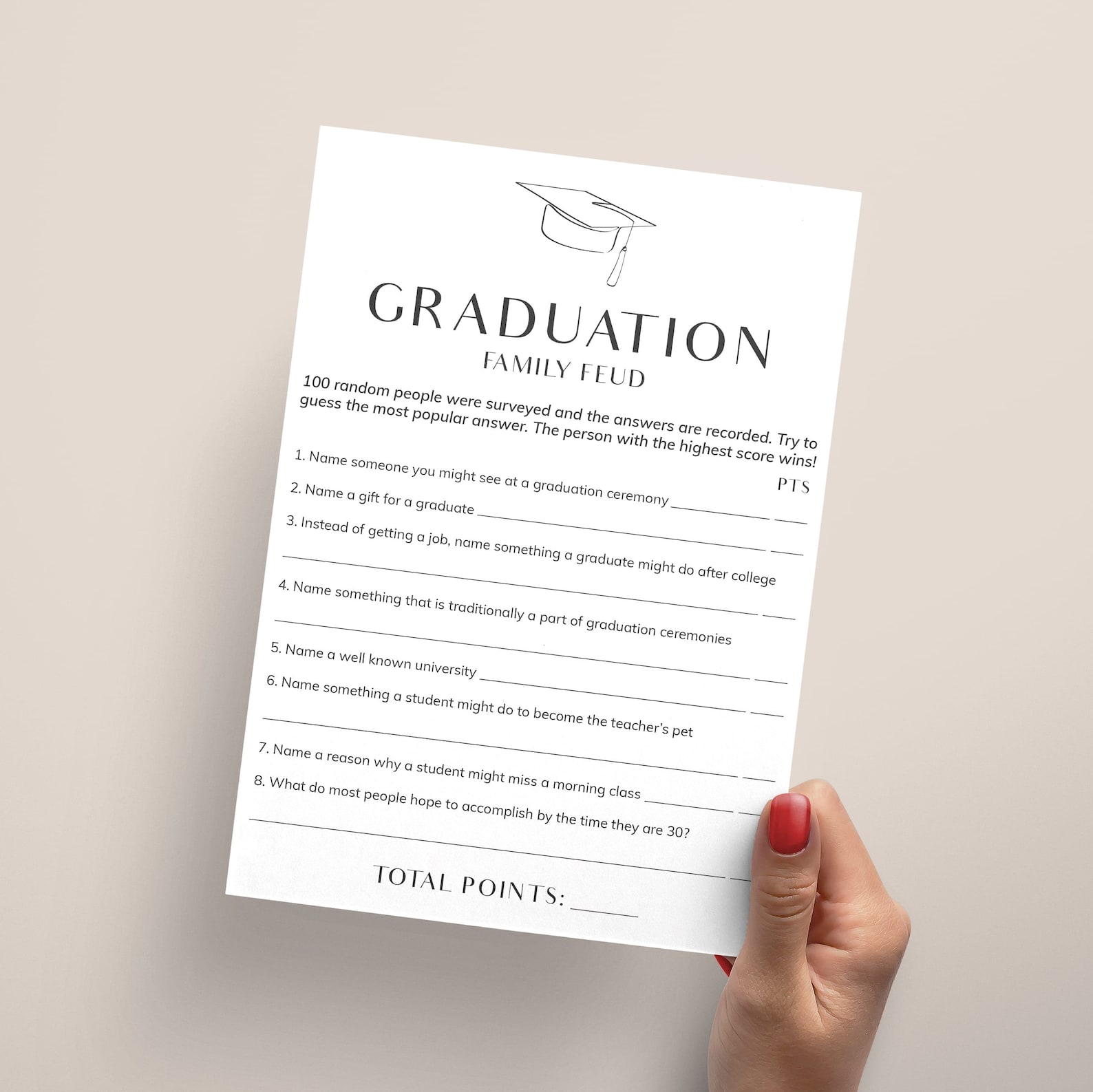 Simple Graduation Party Games Printable Modern Grad Games Class of 2025 ...