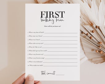 Who Knows Baby Best First Birthday Party Game Rainbow Themed - Etsy