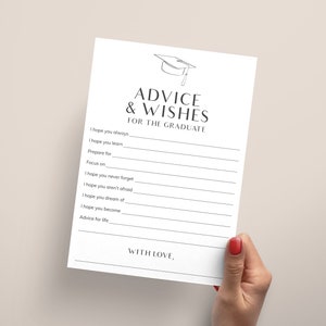 Modern Advice and Wishes for the Graduate Cards Printable Graduation ...
