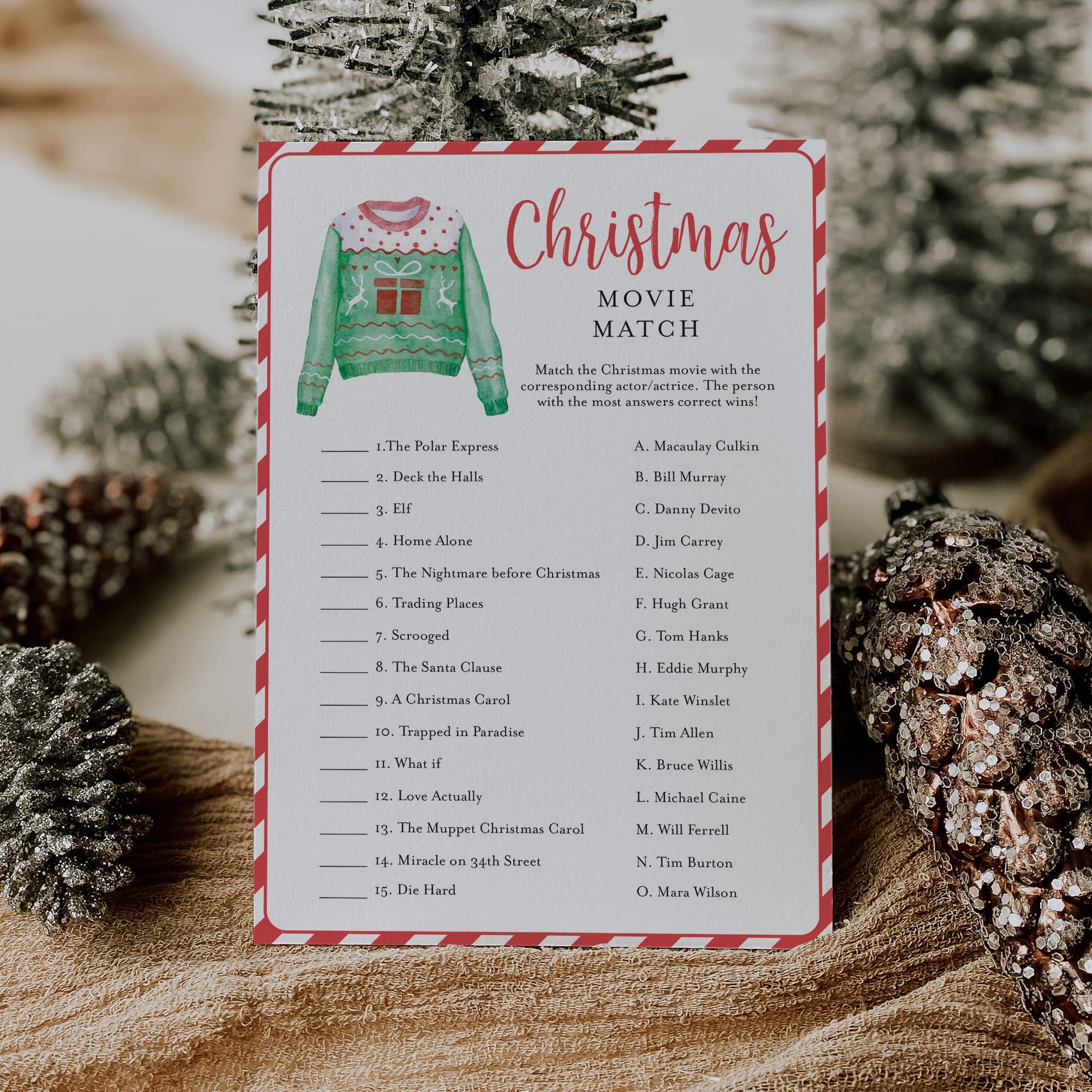 Ugly Sweater Party Games Bundle Printable Ugly Sweater Day Activities ...
