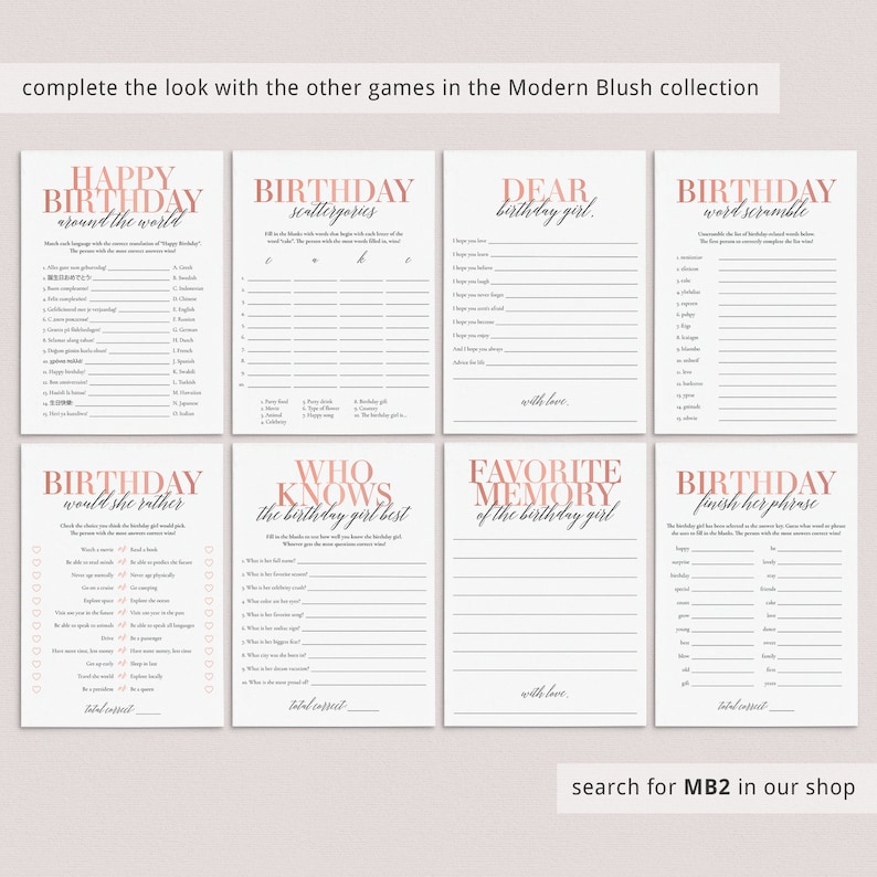 Birthday Finish My Phrase Game Printable Birthday Game for Her - Etsy