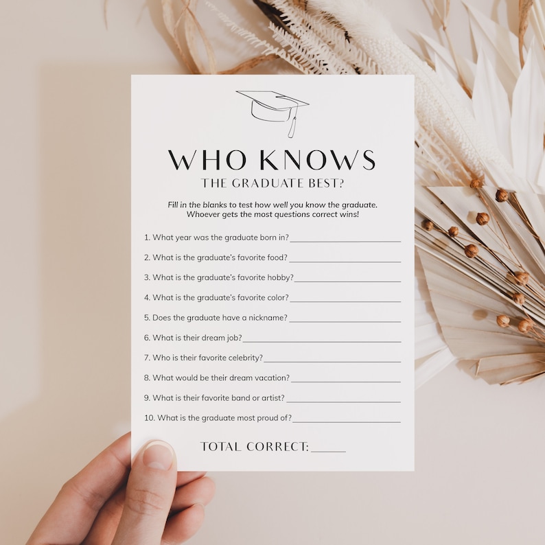 Simple Graduation Party Games Printable Modern Grad Games Class of 2025 ...
