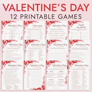 Valentines Day Games for Adults Printable Valentines Bundle Valentine's ...