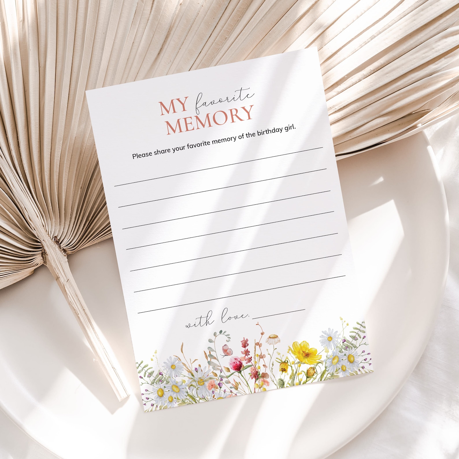 My Favorite Memory of the Birthday Girl Wildflower Birthday Card ...
