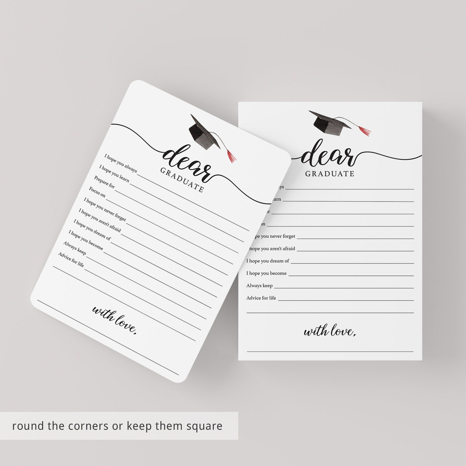 Wishes for the Graduate Printable Graduation Wishes Cards | Etsy