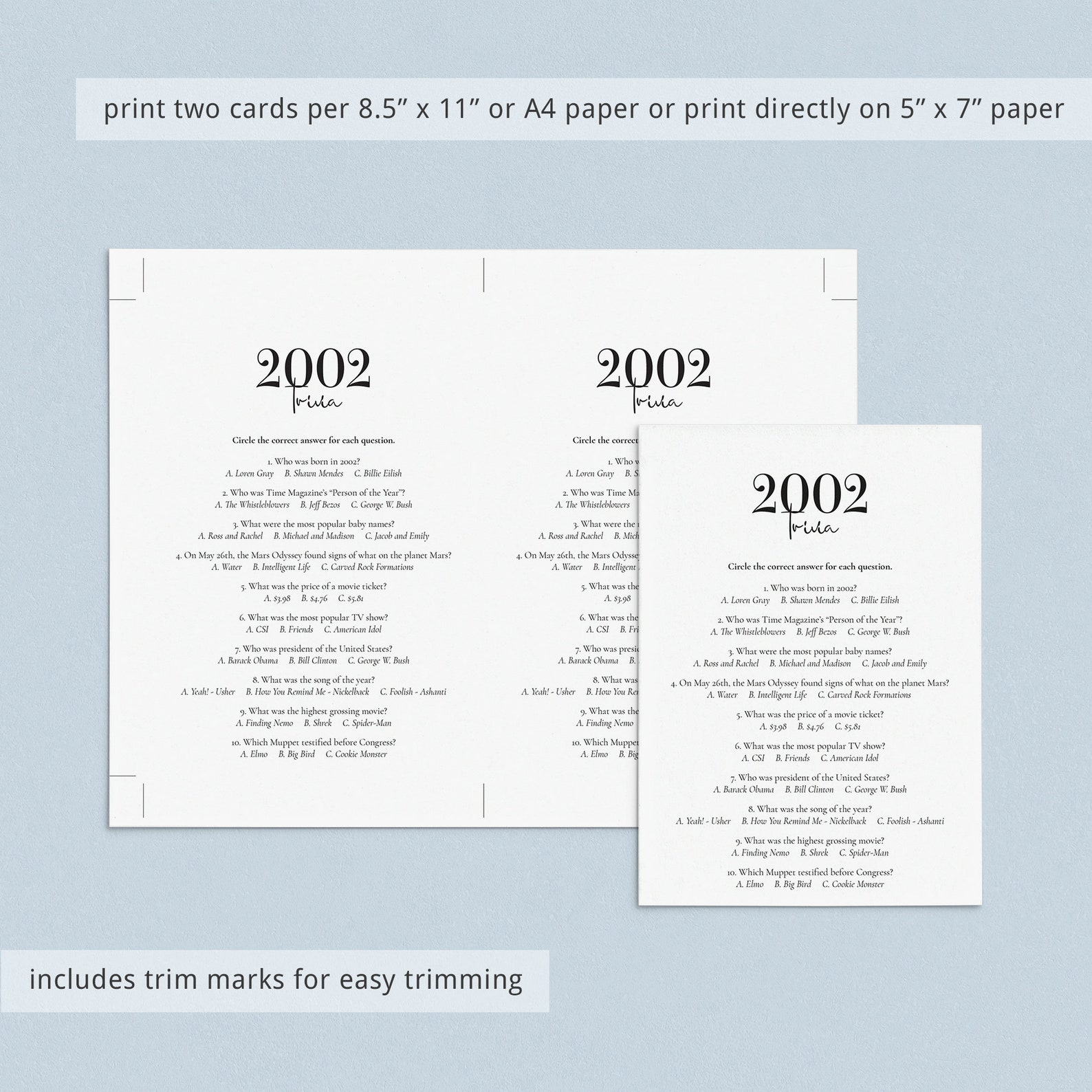 21st Birthday Games for Him Born in 2002 Birthday Ideas 21 - Etsy
