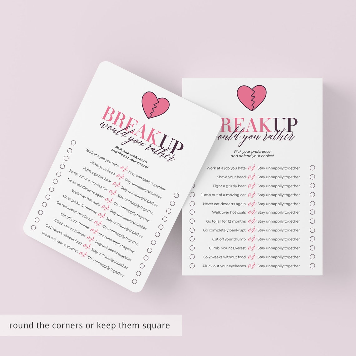Breakup Party Games Bundle Printable Breakup Games Divorce - Etsy