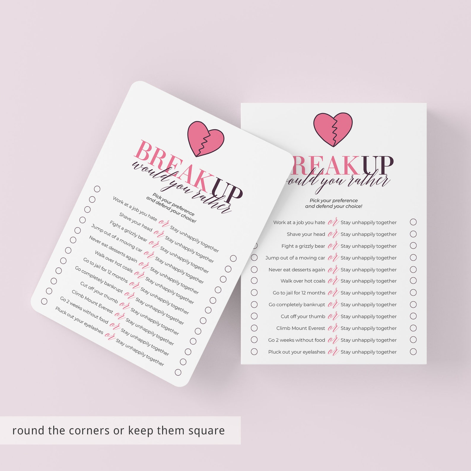 Breakup Party Games Bundle Printable Breakup Games Divorce Newly Single ...