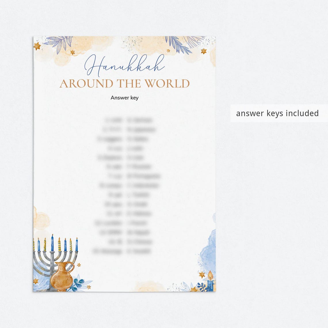 Printable Hanukkah Games Hanukkah Party Games for Family Hanukkah ...